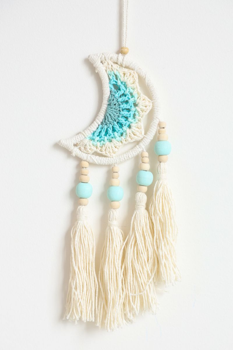 Turquoise Moon Tassel Small Wall Hanging – Tree of Life