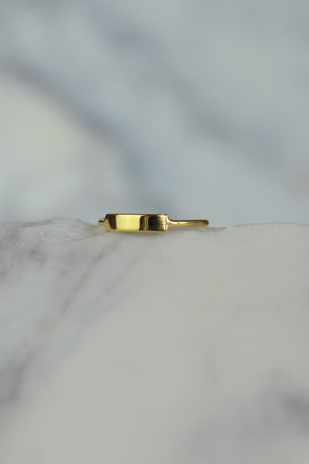 Gold Rectangle Bar Ring – Tree of Life