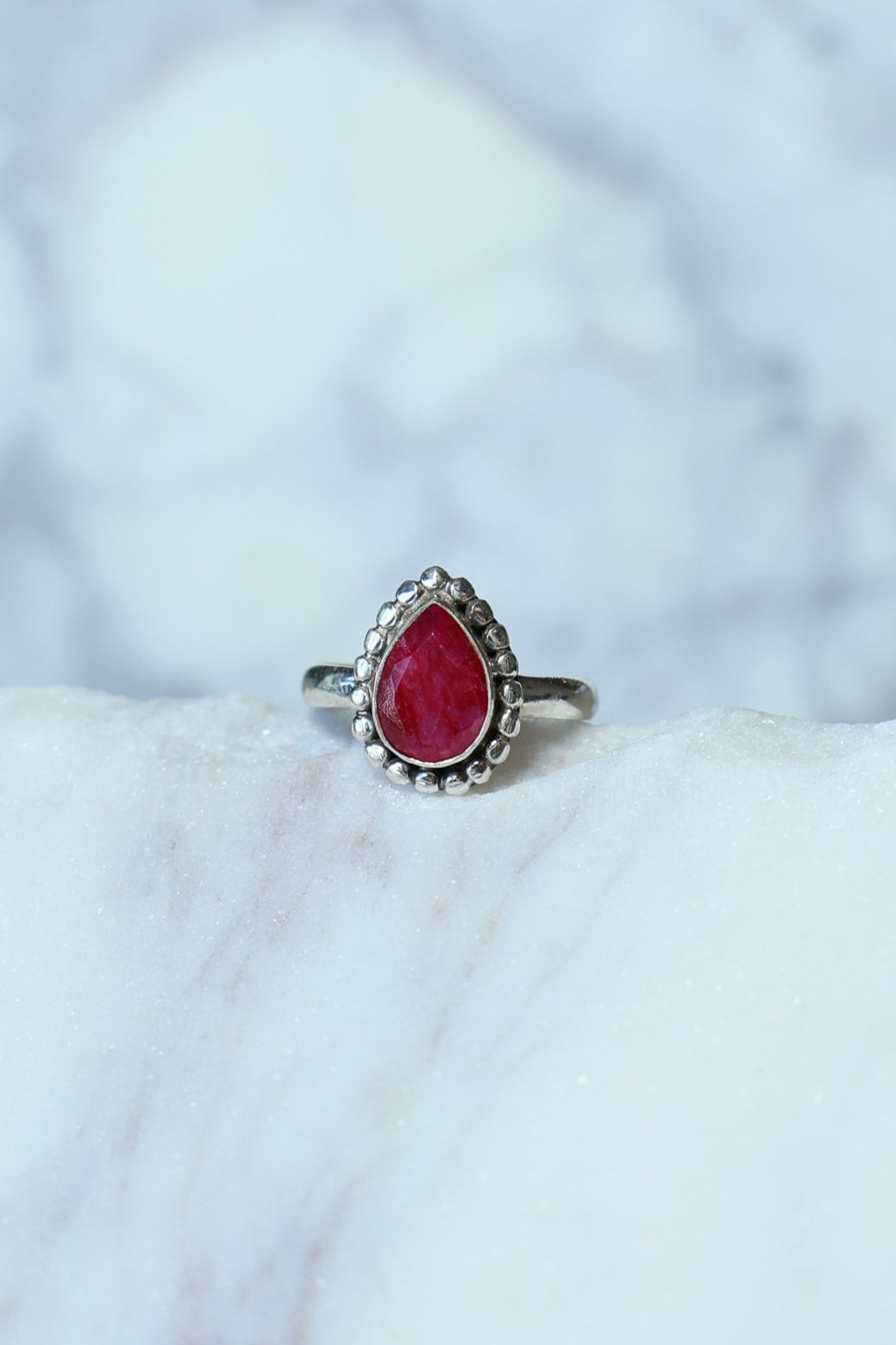 Ruby Mona Tear & Dot Ring – Tree of Life