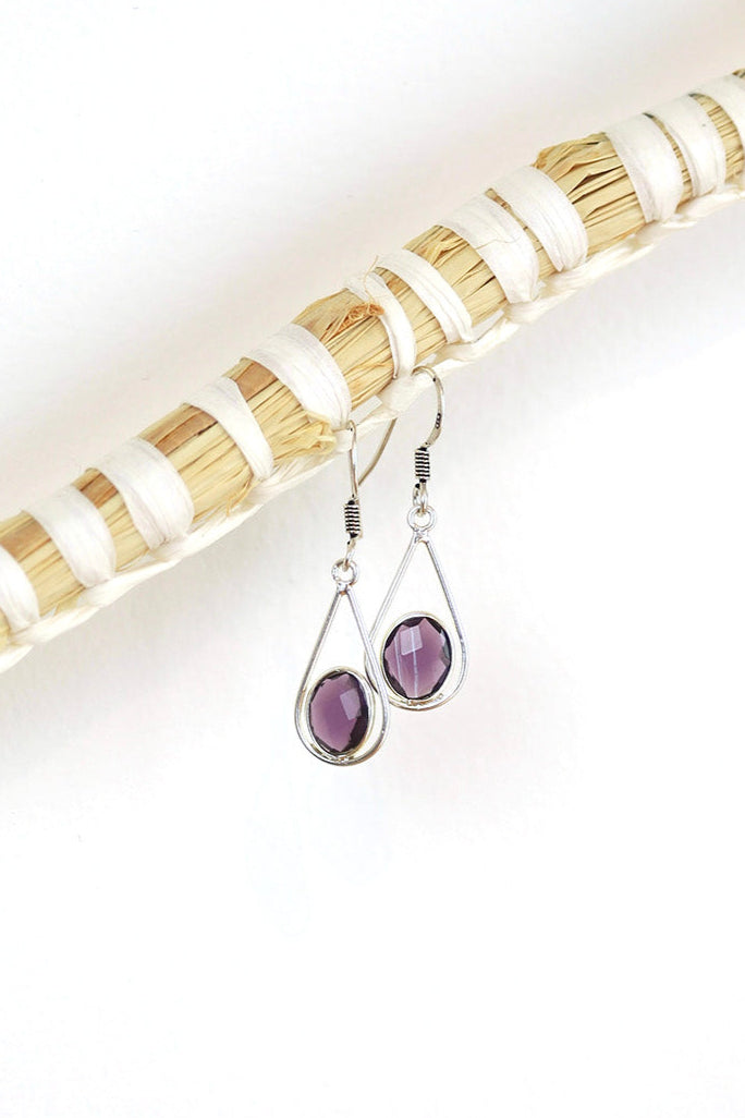 Amethyst Teardrop Earrings – Tree of Life