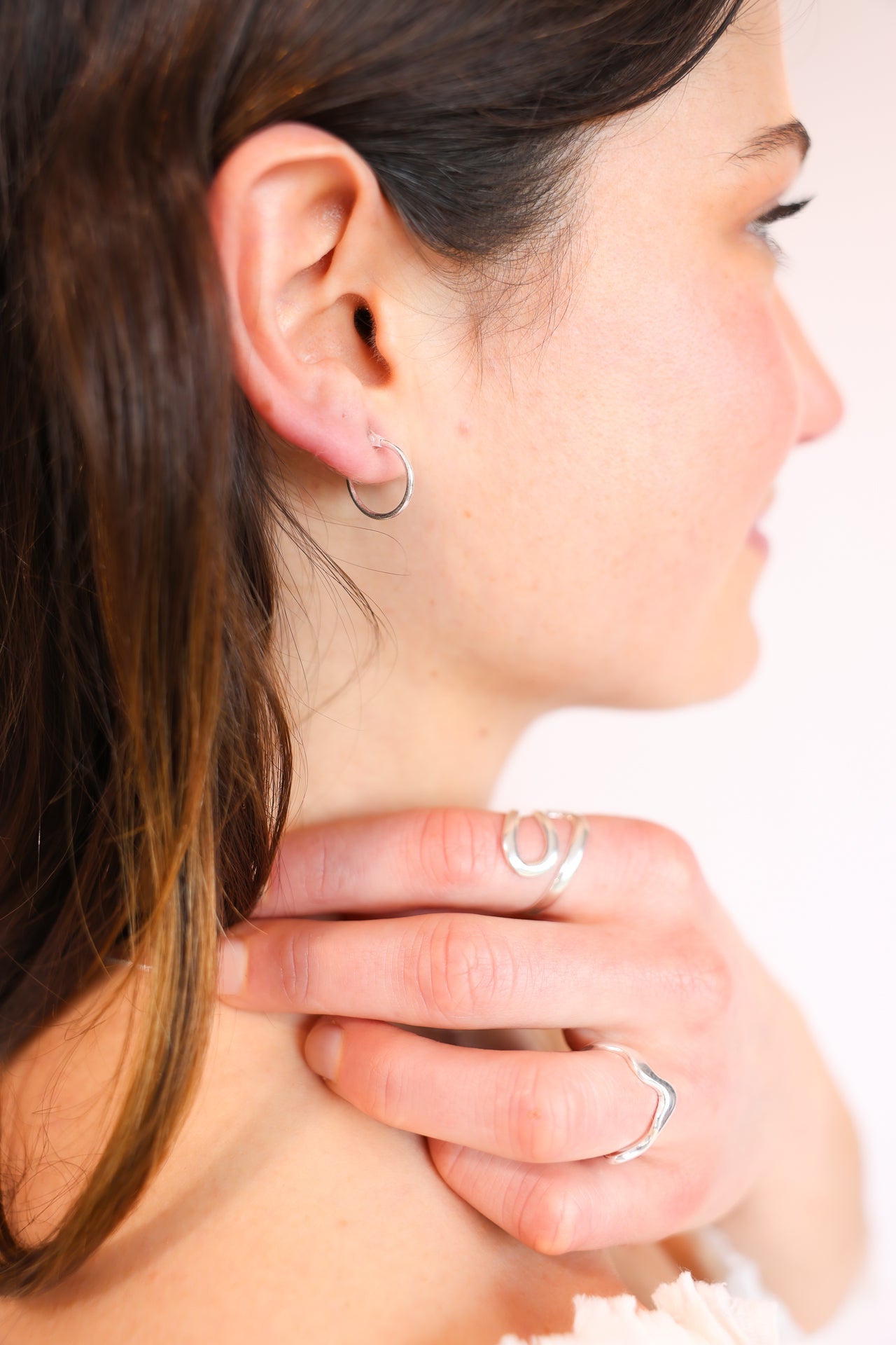 Small Silver Clasp Hoops – Tree of Life