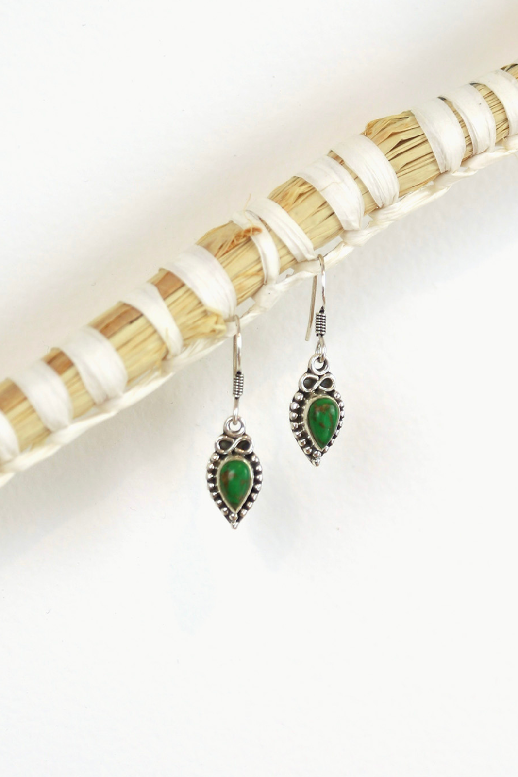 Green Copper Turquoise Iola Earrings – Tree of Life